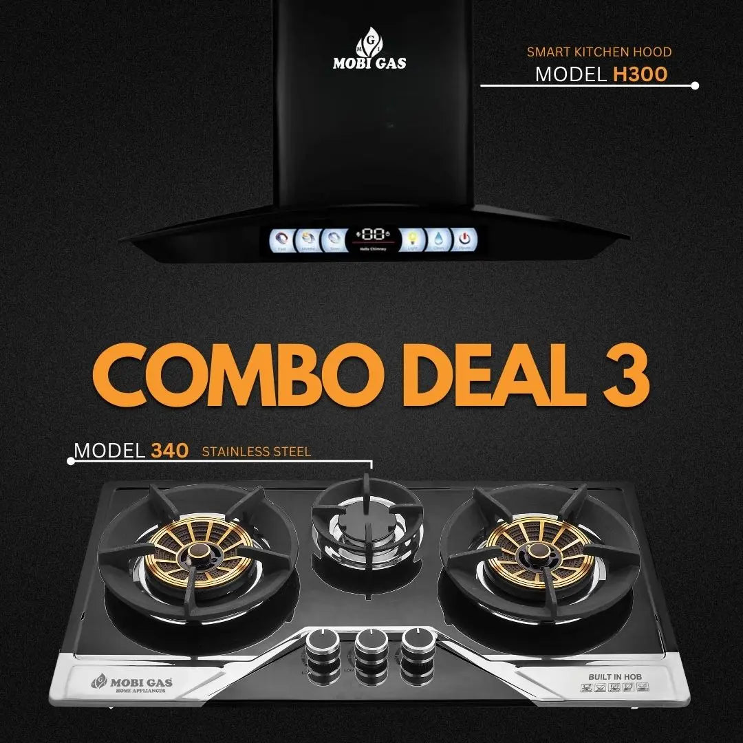 Mobi Gas Combo Deal | MM-340 Gas Hob + MM-H300 Kitchen Hood Pakistan